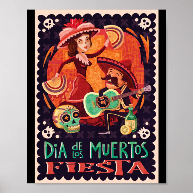 Day of The Dead Dia de los Muertos Poster | Zazzle