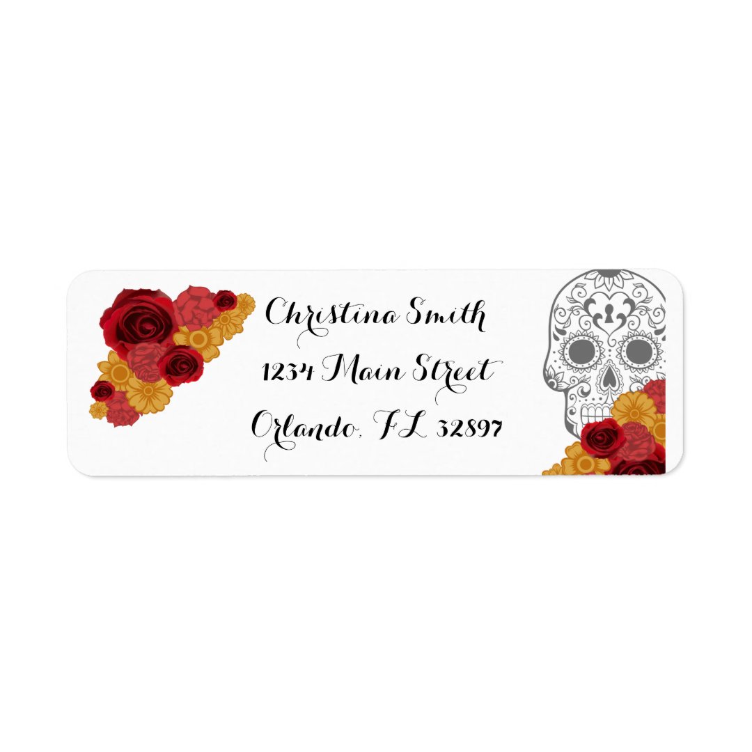 Day of the Dead Dia Los Muertos Address Label | Zazzle