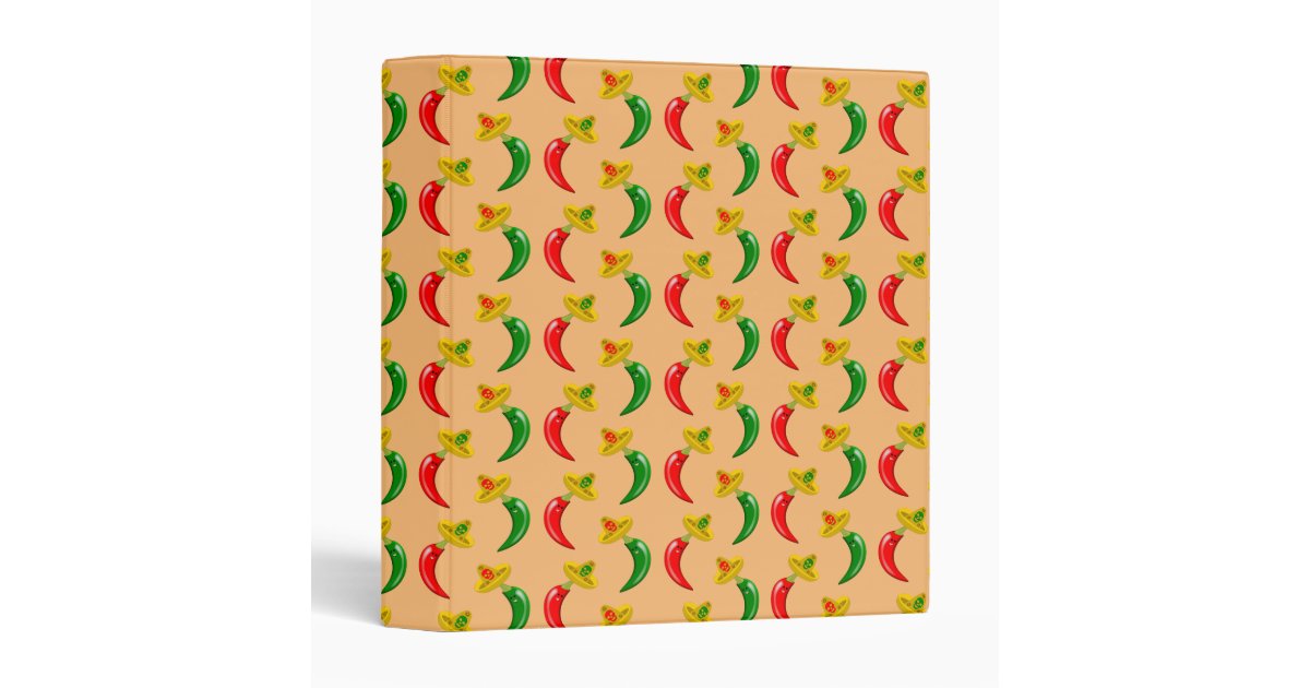 Day of the Dead Mexican Chilis Patterned 3 Ring Binder | Zazzle