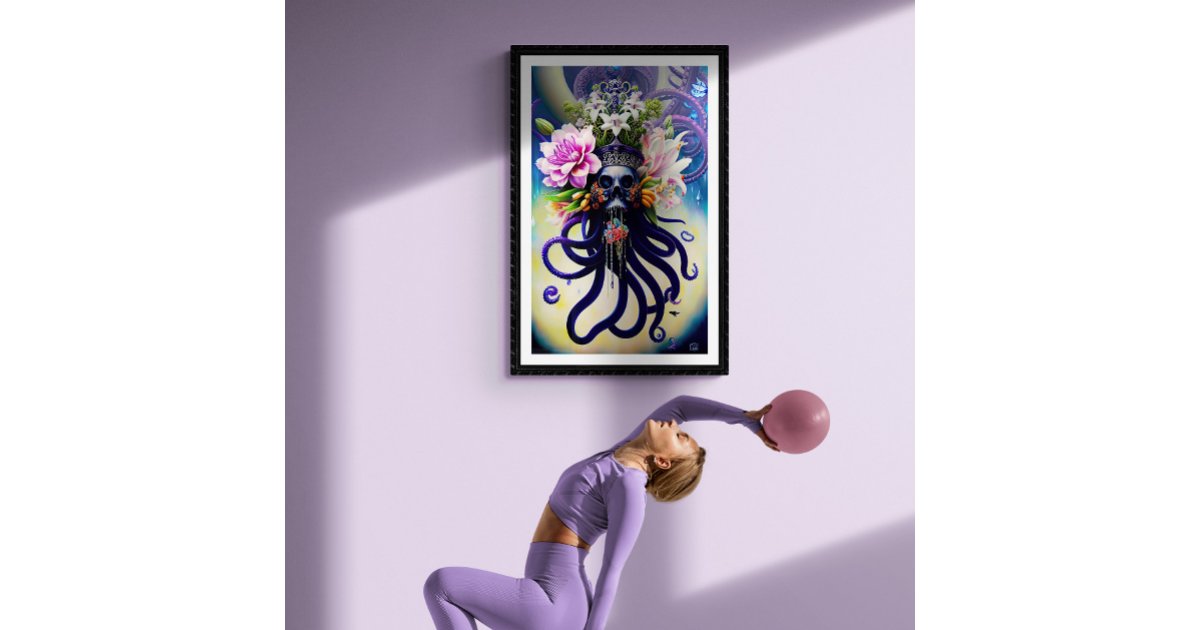 Day Of The Dead Octopus Mourning Octopus Series Poster | Zazzle