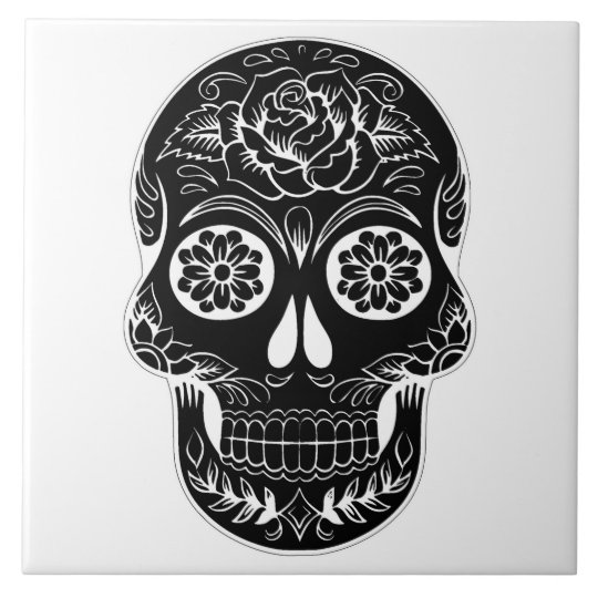 Day of the Dead Skull Ceramic Tile | Zazzle.com