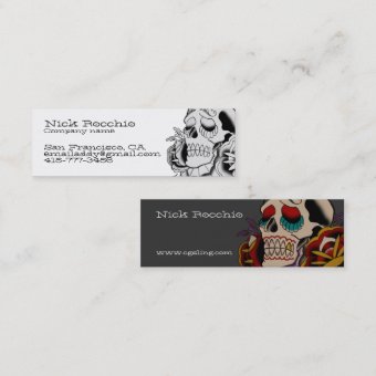 Day of the dead skull, contact card | Zazzle