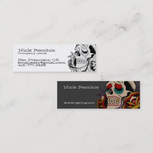 Day of the dead skull, contact card | Zazzle