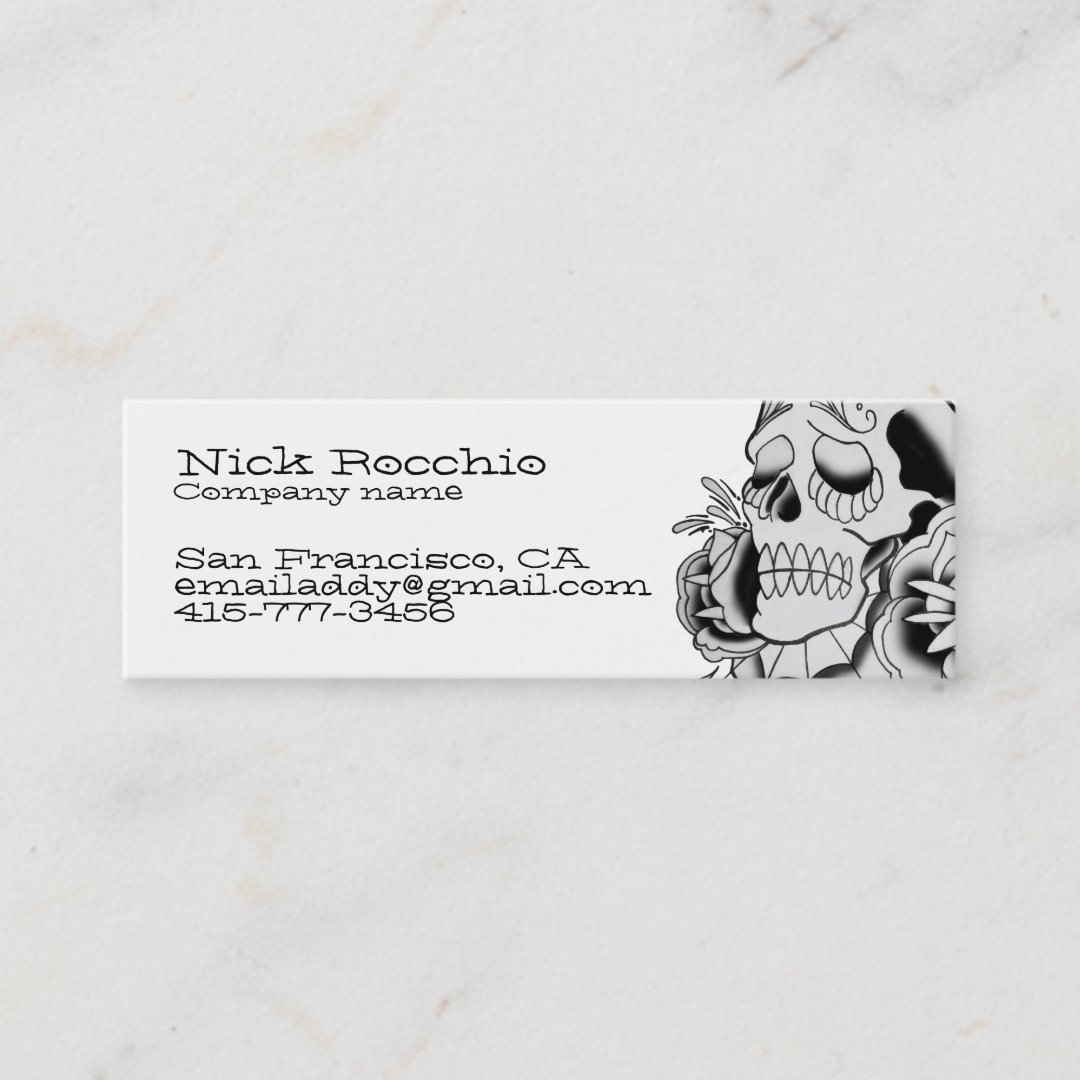 Day of the dead skull, contact card | Zazzle