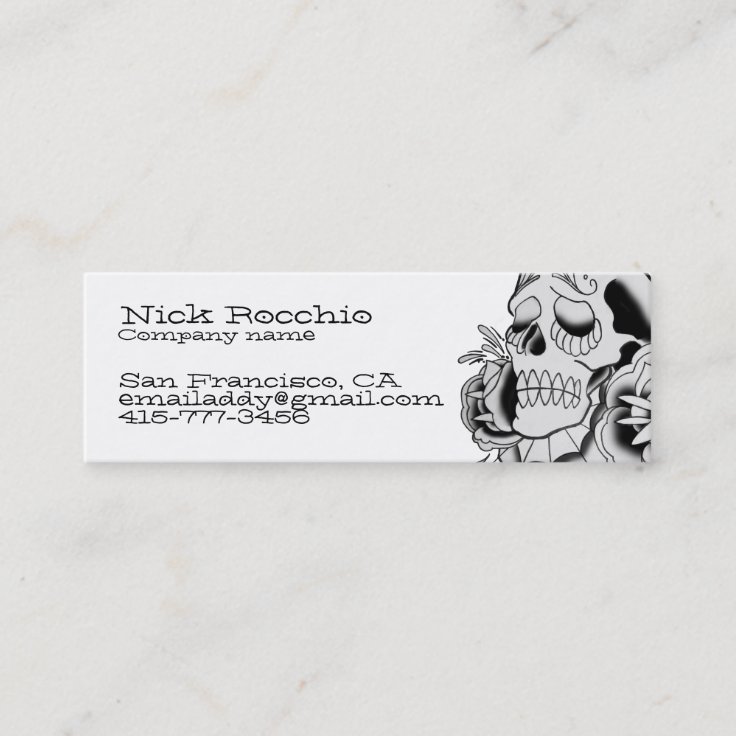 Day of the dead skull, contact card | Zazzle