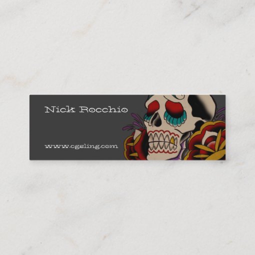 Day of the dead skull, contact card | Zazzle