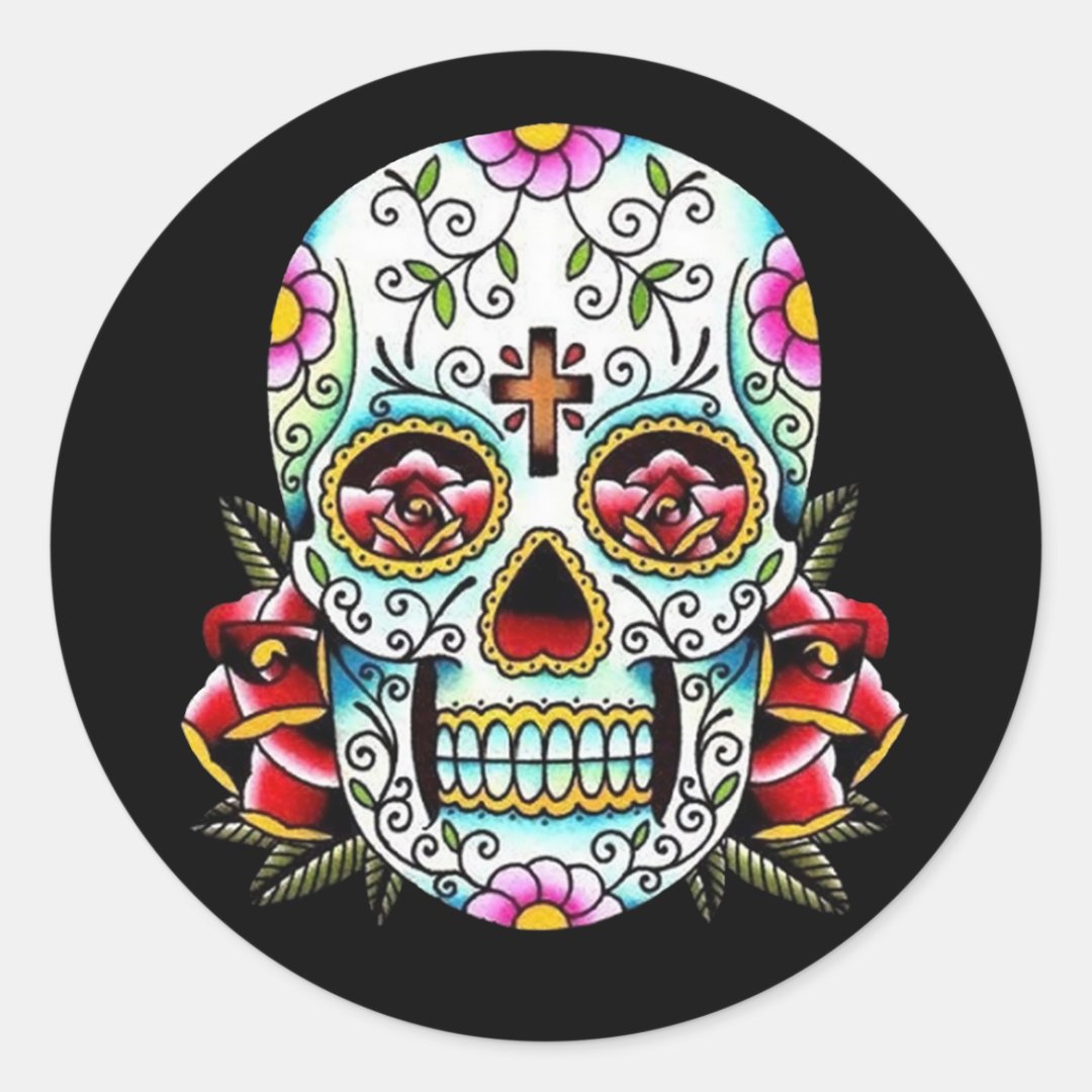 Day of the Dead Skull Sticker | Zazzle
