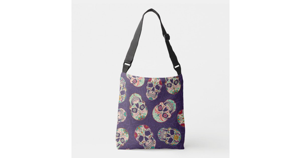 Day Of the Dead Sugar Skull Collage Crossbody Bag | Zazzle