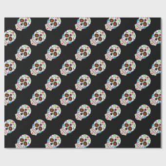 DAY OF THE DEAD SUGAR SKULL WRAPPING PAPER | Zazzle