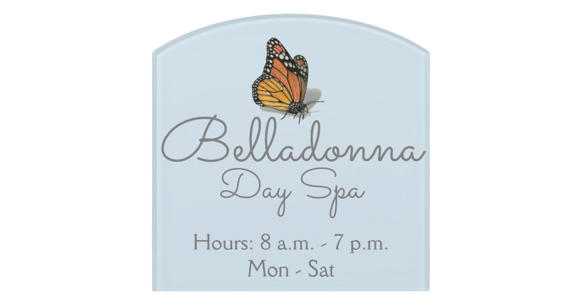 Day Spa Butterfly Customizable Door Sign | Zazzle