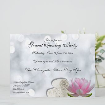 Day Spa Grand Opening Custom Invitations | Zazzle