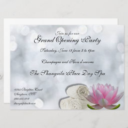 Day Spa Grand Opening Custom Invitations | Zazzle