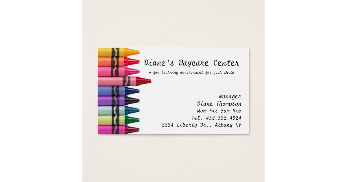 Daycare Childcare Business Card | Zazzle.com
