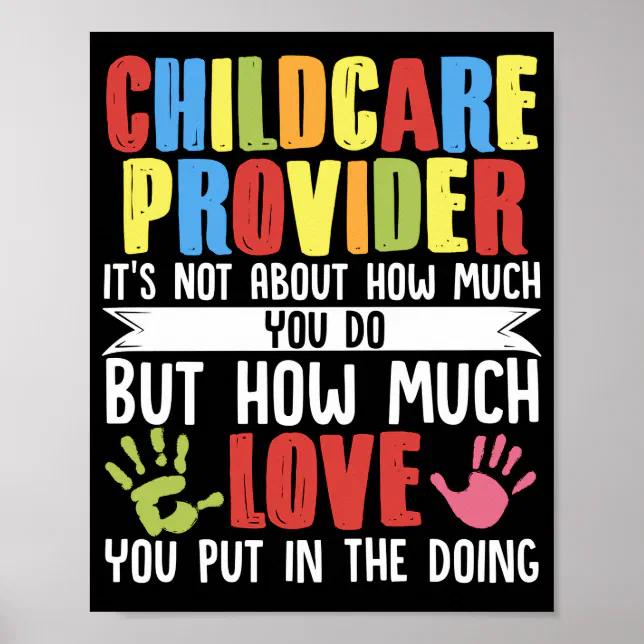 Daycare Teacher Childcare Provider Toddler Poster | Zazzle