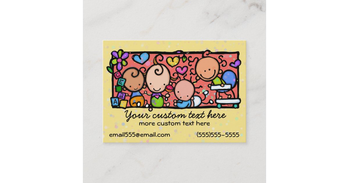 Daycare Toddlers Baby Nursery Babysitting template Business Card | Zazzle