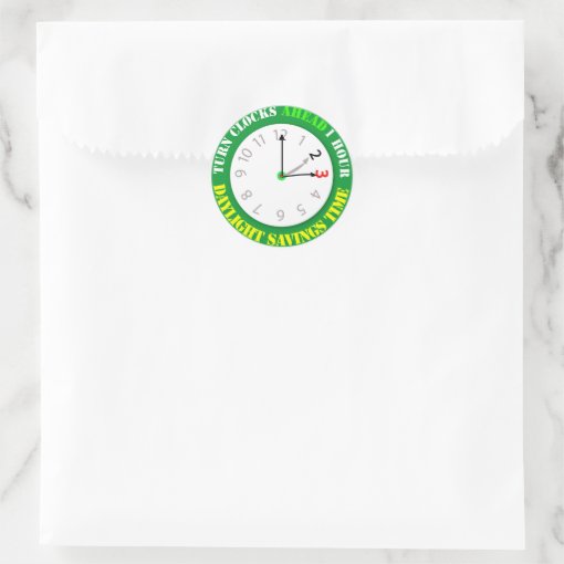 Daylight Savings Time Reminder Classic Round Sticker | Zazzle