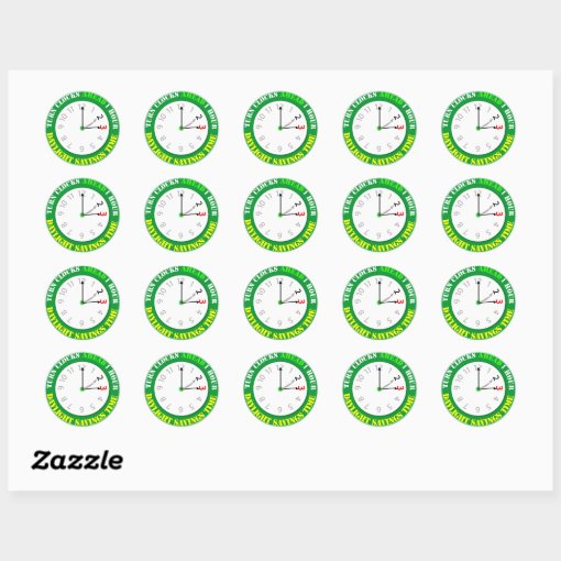 Daylight Savings Time Reminder Classic Round Sticker | Zazzle