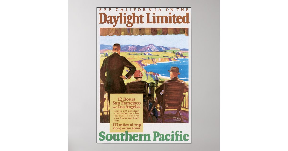 Daylight Unlimited Southern Pacific Travel Poster | Zazzle