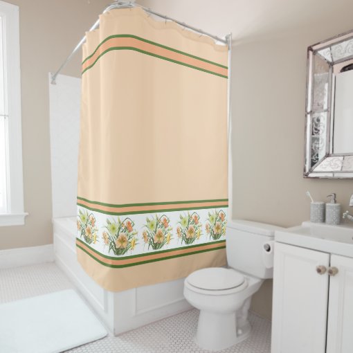 Daylily Bouquet Peach Color Shower Curtain | Zazzle
