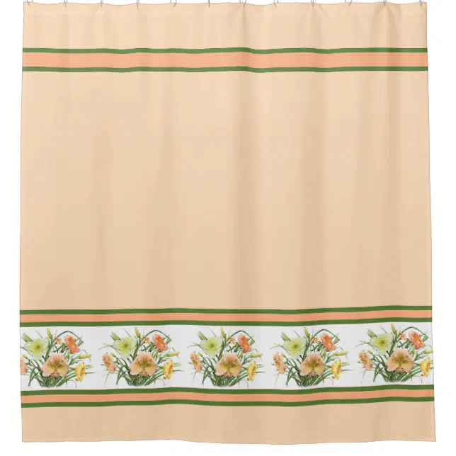 Daylily Bouquet Peach Color Shower Curtain | Zazzle