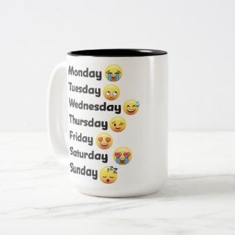 Days of the Week Emoji Mug | Zazzle