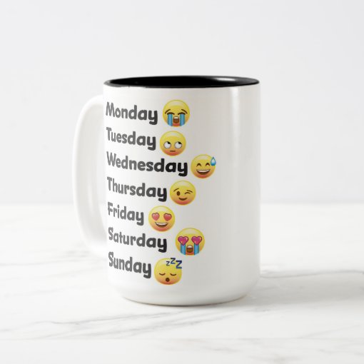Days of the Week Emoji Mug | Zazzle