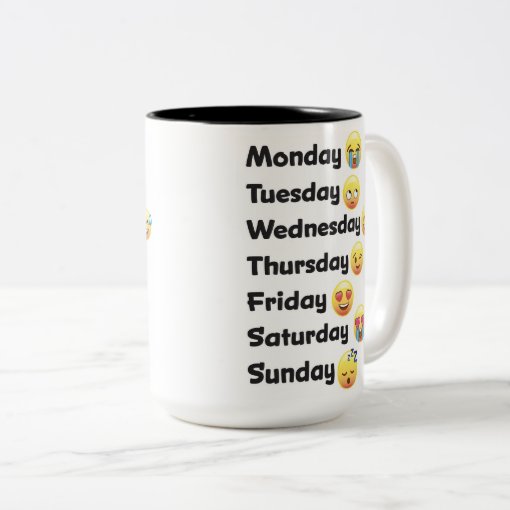 Days of the Week Emoji Mug | Zazzle