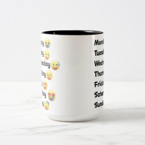 Days of the Week Emoji Mug | Zazzle