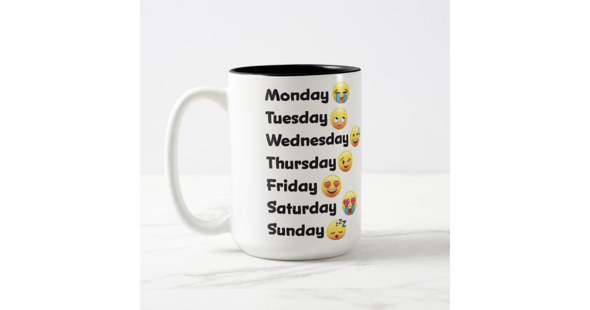 Days of the Week Emoji Mug | Zazzle