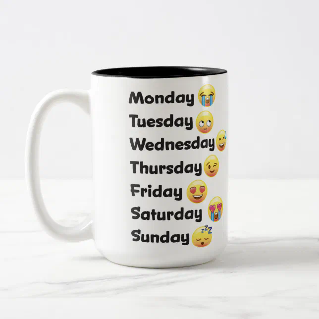 Days of the Week Emoji Mug | Zazzle