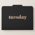 Days of The Week Monday Tuesday Wednesday Gold File Folder | Zazzle