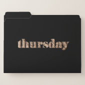Days of The Week Thursday Friday Saturday Gold File Folder | Zazzle