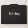Days of The Week Thursday Friday Saturday Gold File Folder | Zazzle