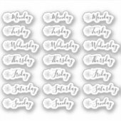 Days of the Week Watercolor Snowflake Planner Sticker | Zazzle