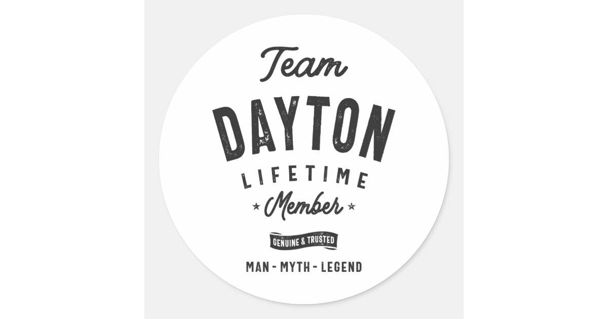 Dayton Lifetime Member Personalized Name Dayton Classic Round Sticker ...