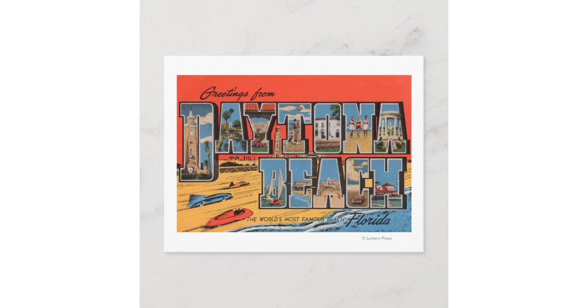 Daytona Beach, Florida - Large Letter Scenes Postcard | Zazzle