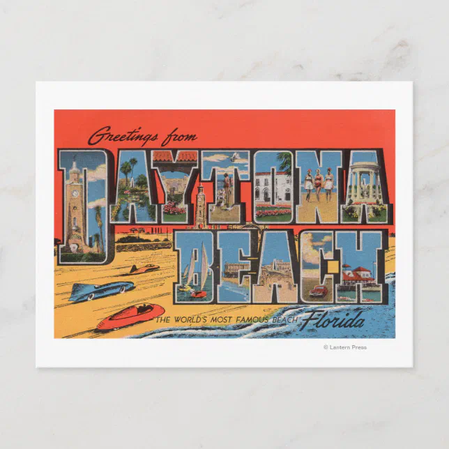 Daytona Beach, Florida - Large Letter Scenes Postcard | Zazzle