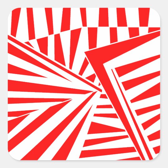 dazzle camouflage(red) square sticker | Zazzle.com