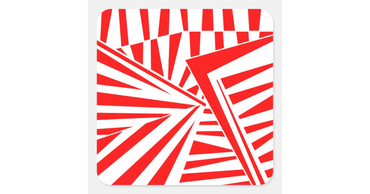 dazzle camouflage(red) square sticker | Zazzle