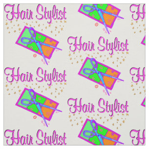 NUMBER ONE HAIR STYLIST AND BEAUTICIAN FABRIC | Zazzle