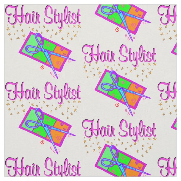 OUTSTANDING HAIR STYLIST AND BEAUTICIAN FABRIC | Zazzle