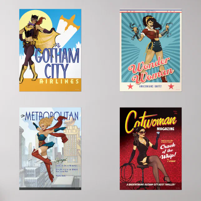 DC Comic Bombshells Group 1 Wall Art Sets | Zazzle