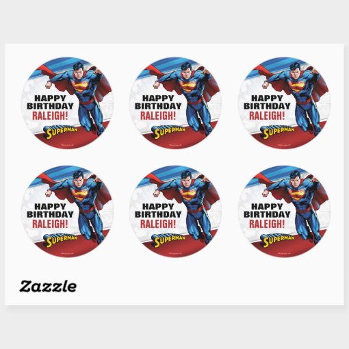 DC Comics | Superman - Birthday Classic Round Sticker | Zazzle