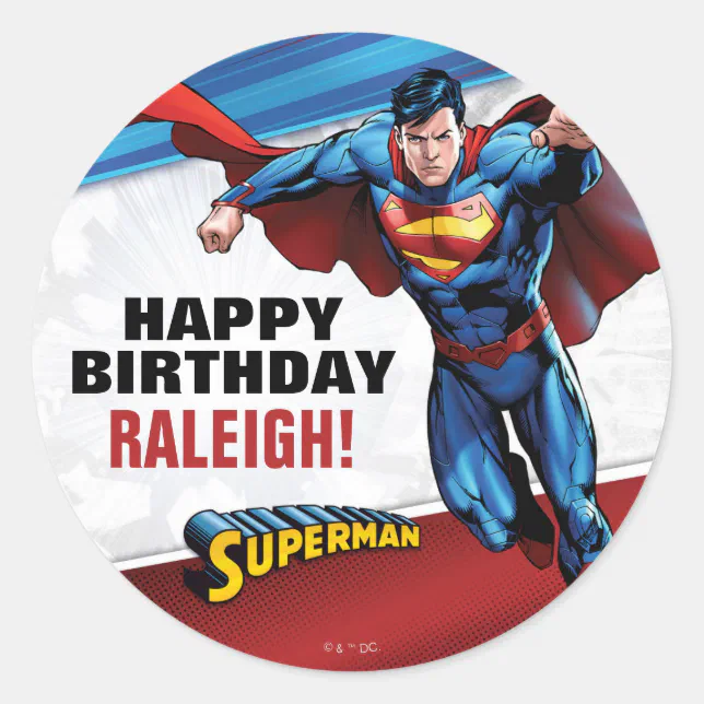 DC Comics | Superman - Birthday Classic Round Sticker | Zazzle