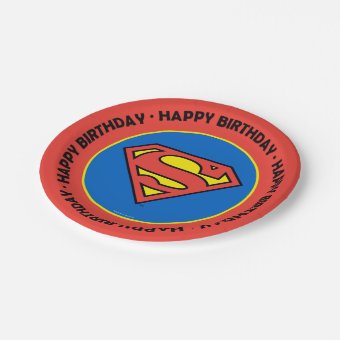 DC Comics | Superman | Classic Logo Paper Plates | Zazzle