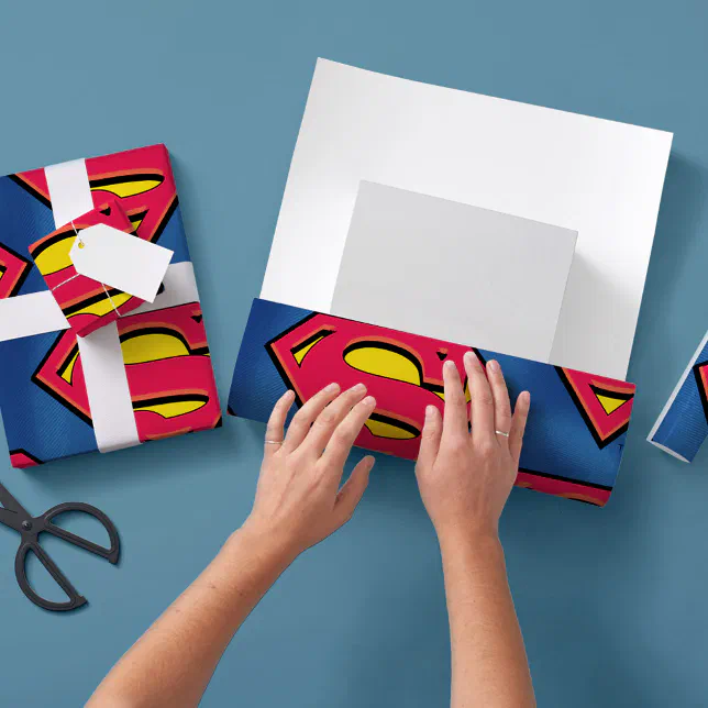 DC Comics | Superman | Classic Logo Wrapping Paper | Zazzle