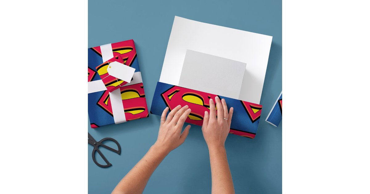 DC Comics | Superman | Classic Logo Wrapping Paper | Zazzle