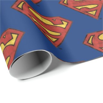 DC Comics | Superman | Grunge Black Logo Wrapping Paper | Zazzle