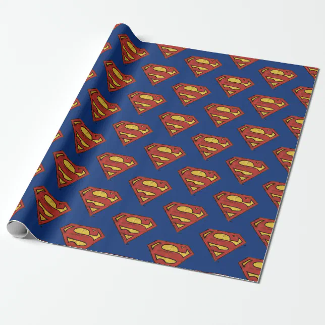 DC Comics | Superman | Grunge Black Logo Wrapping Paper | Zazzle