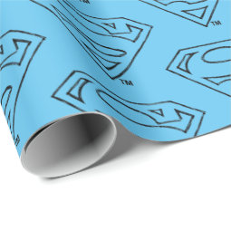 DC Comics | Superman S-Shield | Black Logo Wrapping Paper | Zazzle